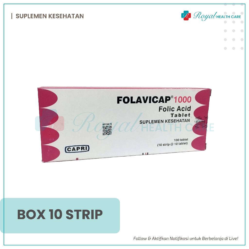 Jual FOLAVICAP 1000 BOX ISI 100 TABLET, Suplemen Untuk Memenuhi ...