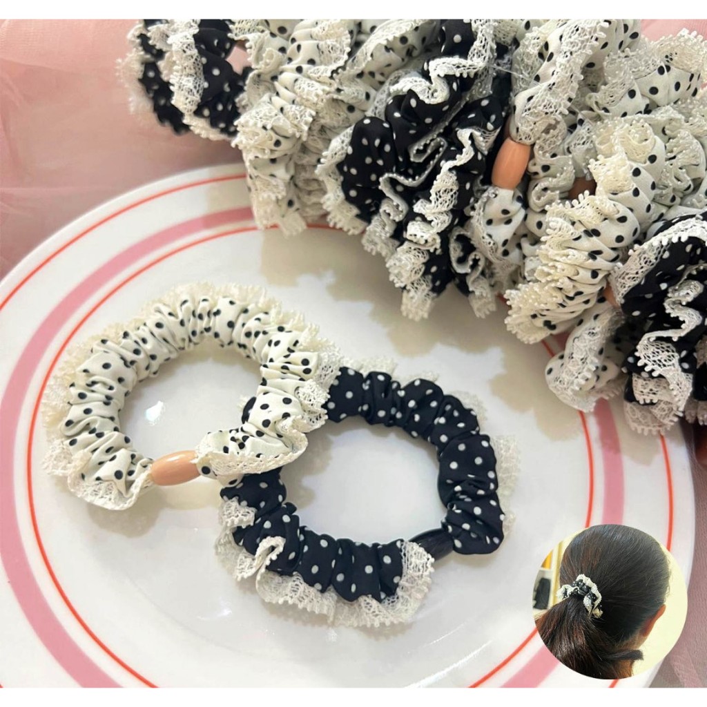 Jual Ikat Rambut Scrunchie Mini Korea / Scrunchie Mini Korea Polkadot ...