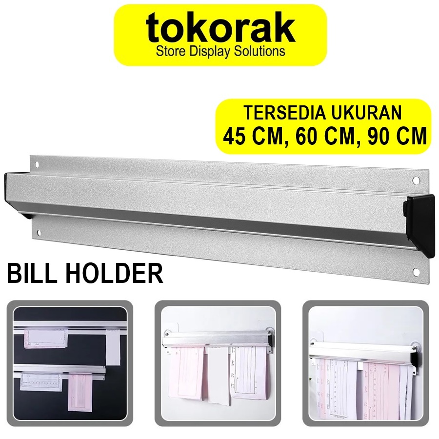 Jual BILL HOLDER 45 60 90 CM TAB GRABBER ALUMUNIUM PENJEPIT KERTAS MENU JEPIT NOTA BILL MENU ...
