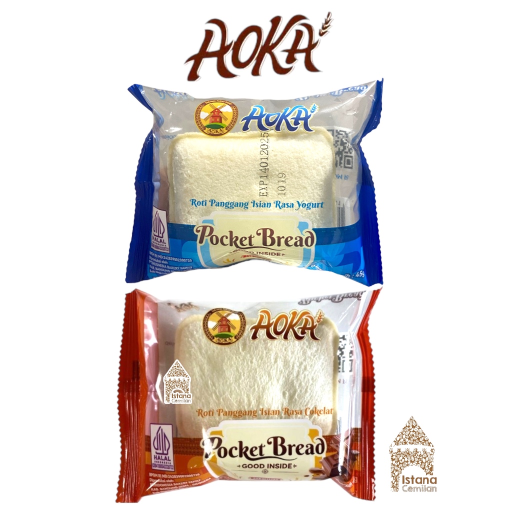 Jual AOKA Pocket Bread Roti Panggang Cokelat / Yoghurt 45 Gram | Shopee ...