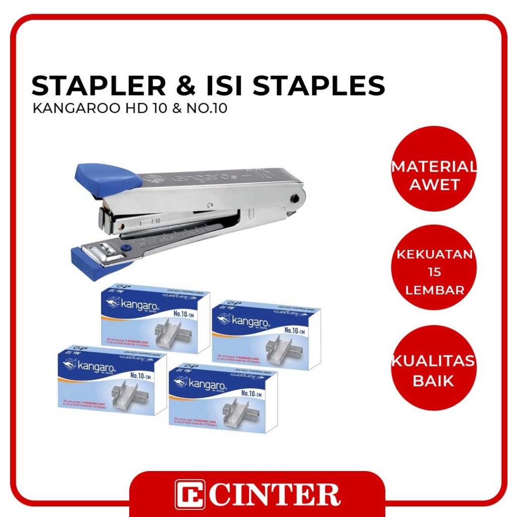 Jual KANGARO - STAPLER / HEKTER HD-10 + ISI STAPLER / ANAK HEKTER ...