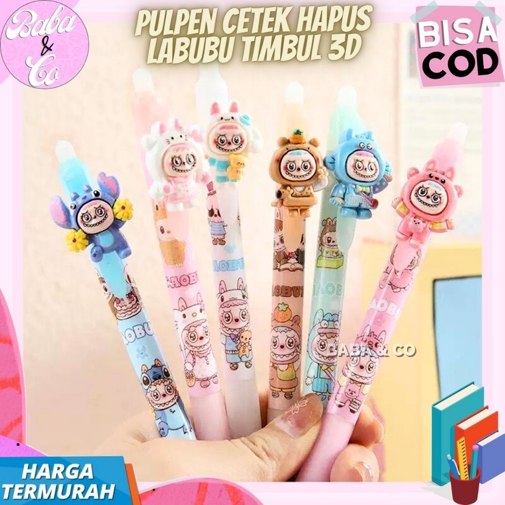 Jual PEN CETEK HAPUS TIMBUL LABUBU LUCU UNIK PULPEN MEKANIK CETEK ...