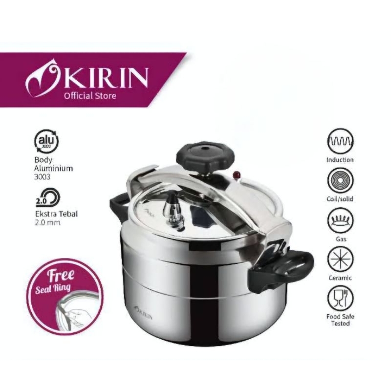 Jual KIRIN Panci Presto Alumunium KPC 060 Pressure Cooker Induksi Gas | Shopee Indonesia