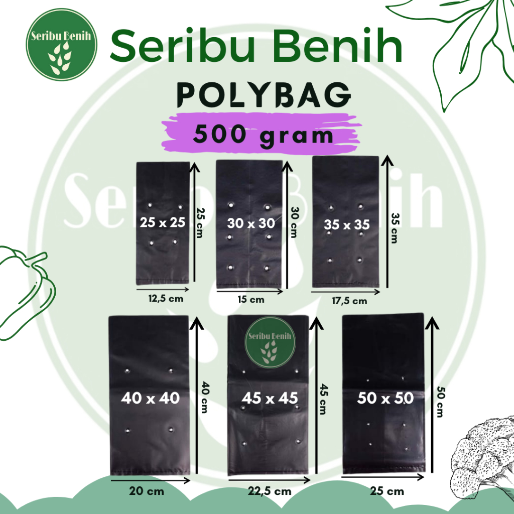 Jual 500 GRAM Polybag Tanaman Ukuran Sedang Besar - Bahan Plastik Tebal ...