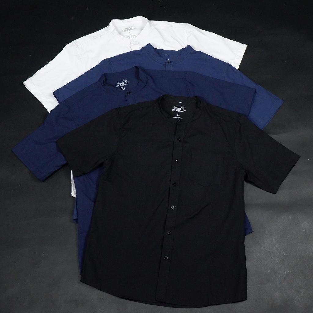 Jual POP Stand Collar Short Sleeve Shirt | Shopee Indonesia