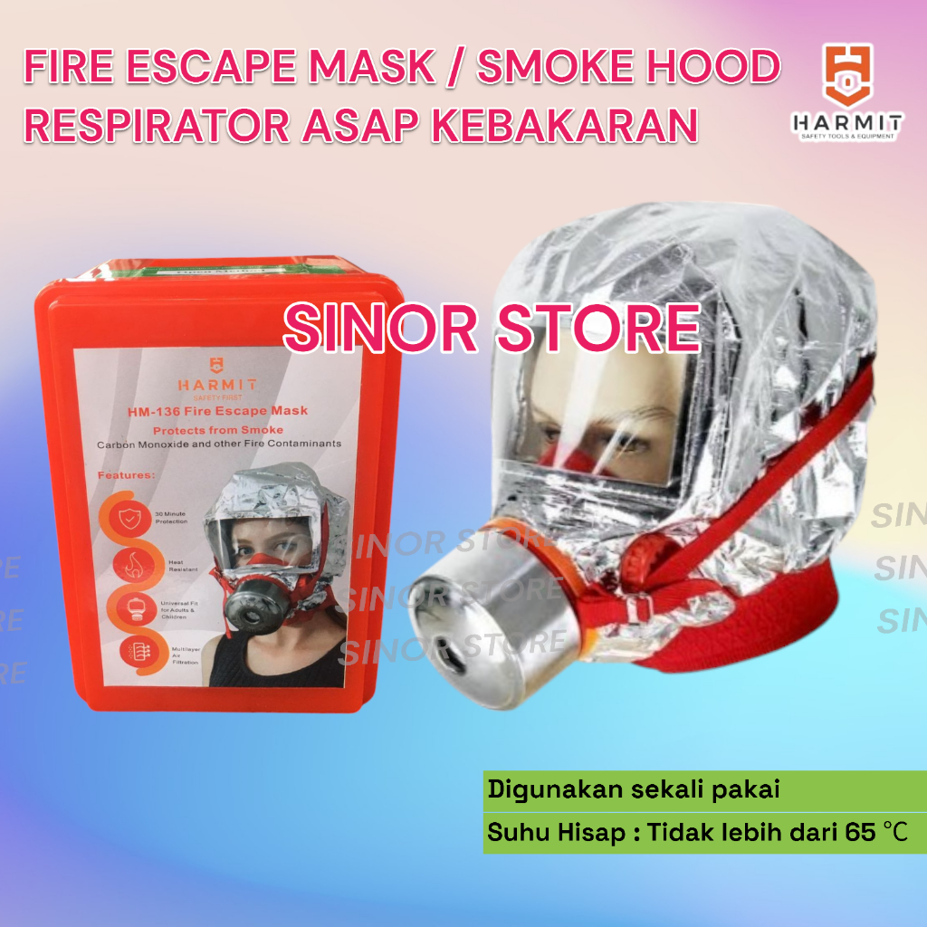 Jual Masker Kebakaran Fire Escape Safety Mask Respirator Asap Smoke ...