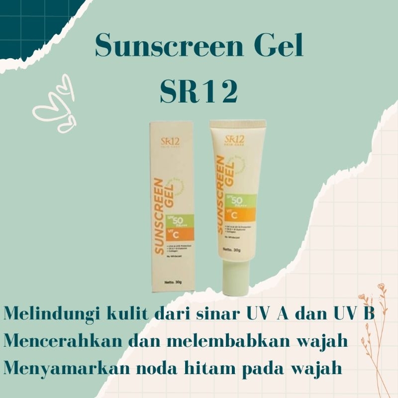 Jual Sunscreen Gel SR12 SPF 50 PA +++ Melindungi Kulit Wajah Dari ...