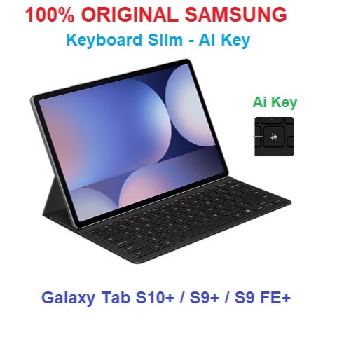 Jual SAMSUNG Book Cover Keyboard Slim AI Key Galaxy Tab S10+ S9+ S9 FE+ 5G Original | Shopee ...