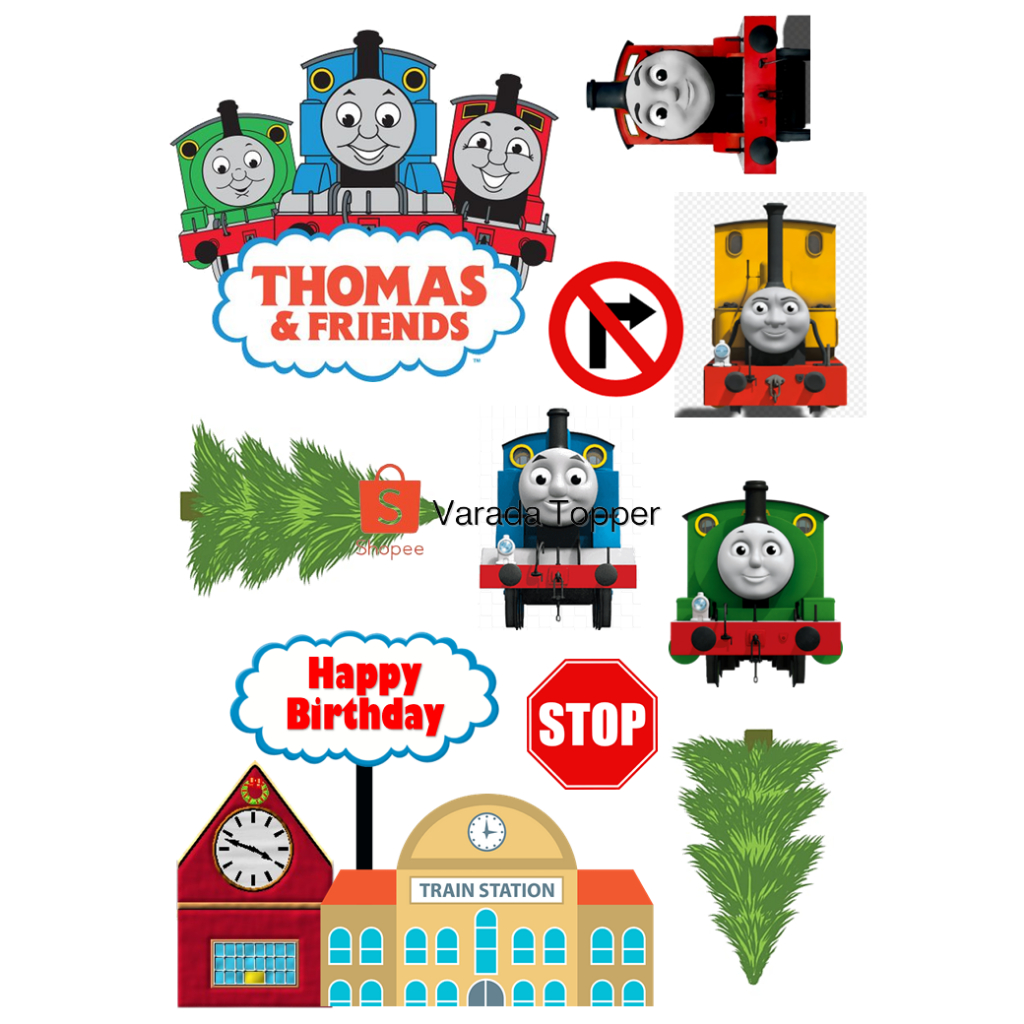 Jual THOMAS/ Topper THOMAS AND HIS FRIENDS Custom Nama/Hiasan Kue Ultah ...