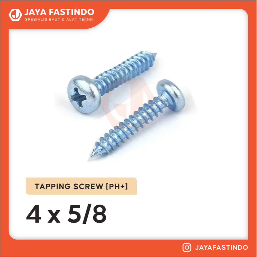 Jual TAPPING SCREW PH 4x5/8" / TAPPING SCREW PAN HEAD 4x5/8" / SEKRUP ...