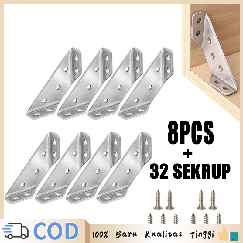 Jual Keperakan Siku Sudut Besi Bracket Sudut Furniture Corner Connector ...