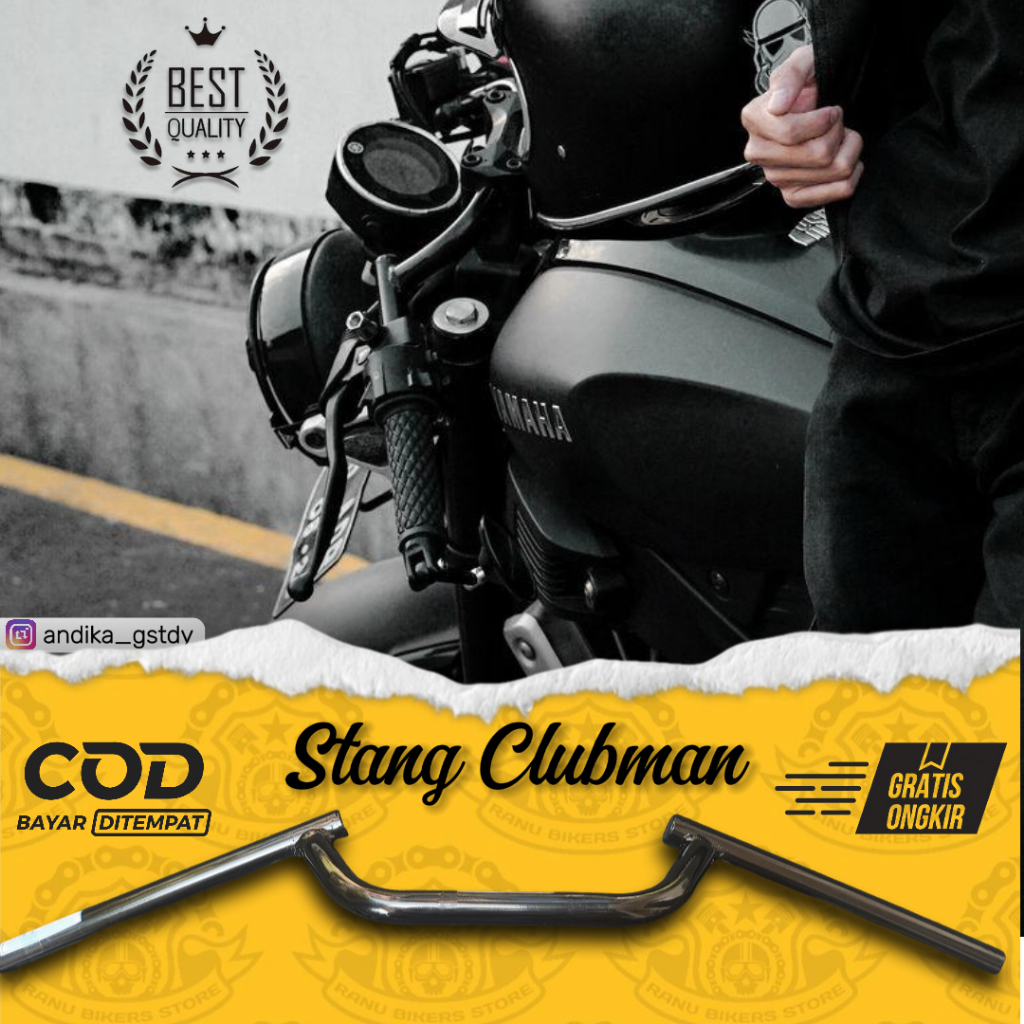 Jual Stang Stir Clubman Cafe Racer Custom 22mm Tebal 2mm Universal ...