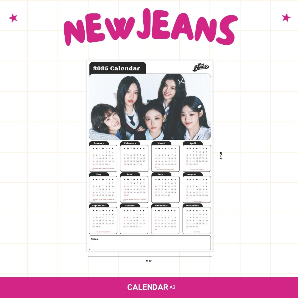 Jual 2025 KALENDER NEWJEANS KPOP + LAMINASI 2SISI IDOL BIAS KOREA MURAH UNOFFICIAL BUNNIES MINJI ...