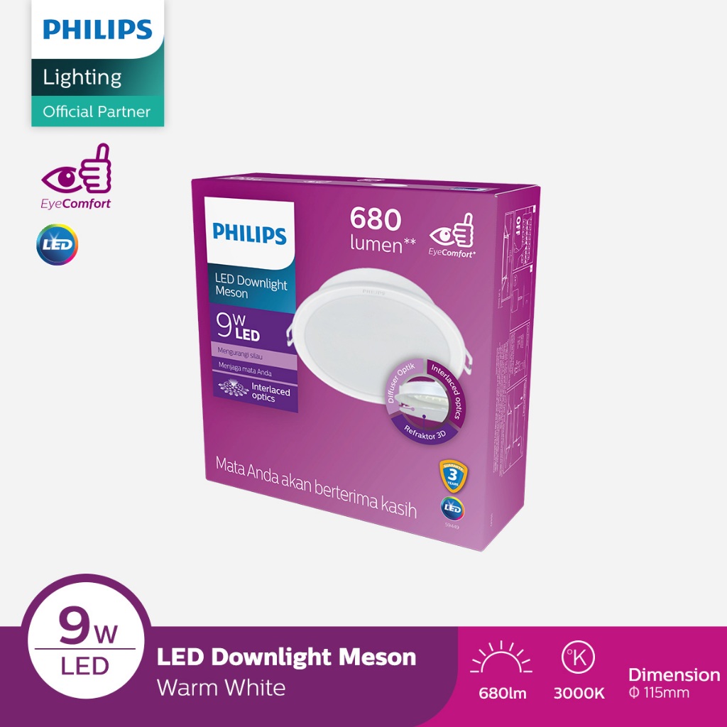 Jual Lampu Philips Downlight 59449 Meson D105 9W 40K Semi Putih G5 | Shopee Indonesia