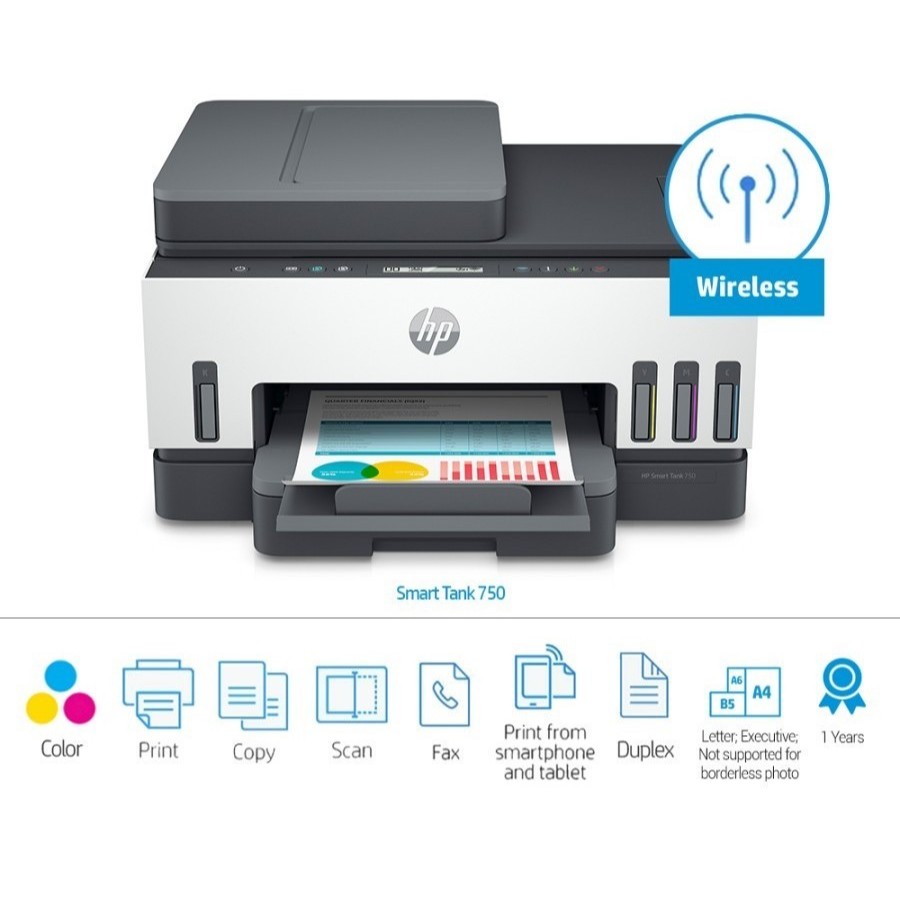 Jual PRINTER HP SMART TANK 750 WIFI ALL IN ONE - PRINTER HP 750 RESMI ...