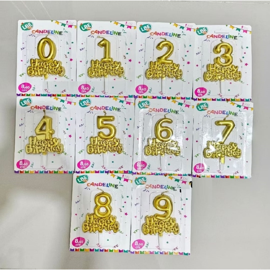 Jual Lilin Ulang Tahun Birthday Gold Party Candles Ultah Motif Angka 1 ...