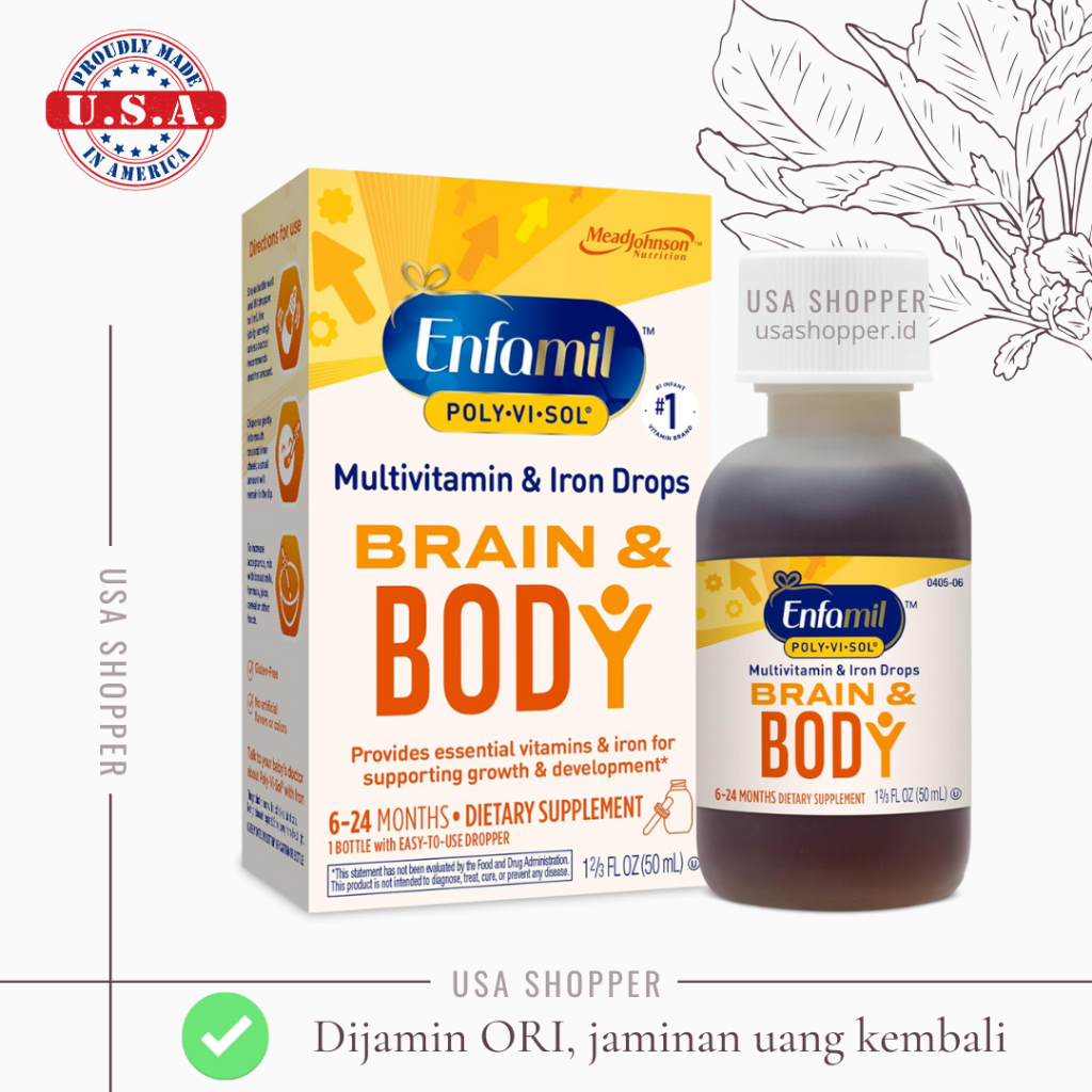 Jual [ORI USA] Enfamil Poly-Vi-Sol Baby Multivitamin & Iron Drop ...