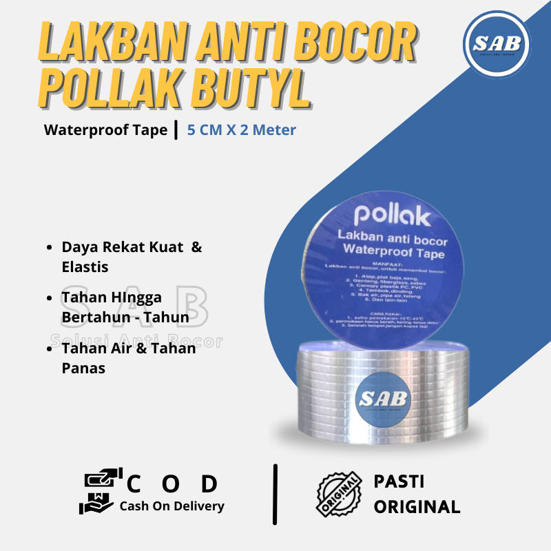 Jual Lakban Anti Bocor Tambal Atap Toren Pipa Lakban Talang 5CMx2M Tahan Air | Shopee Indonesia