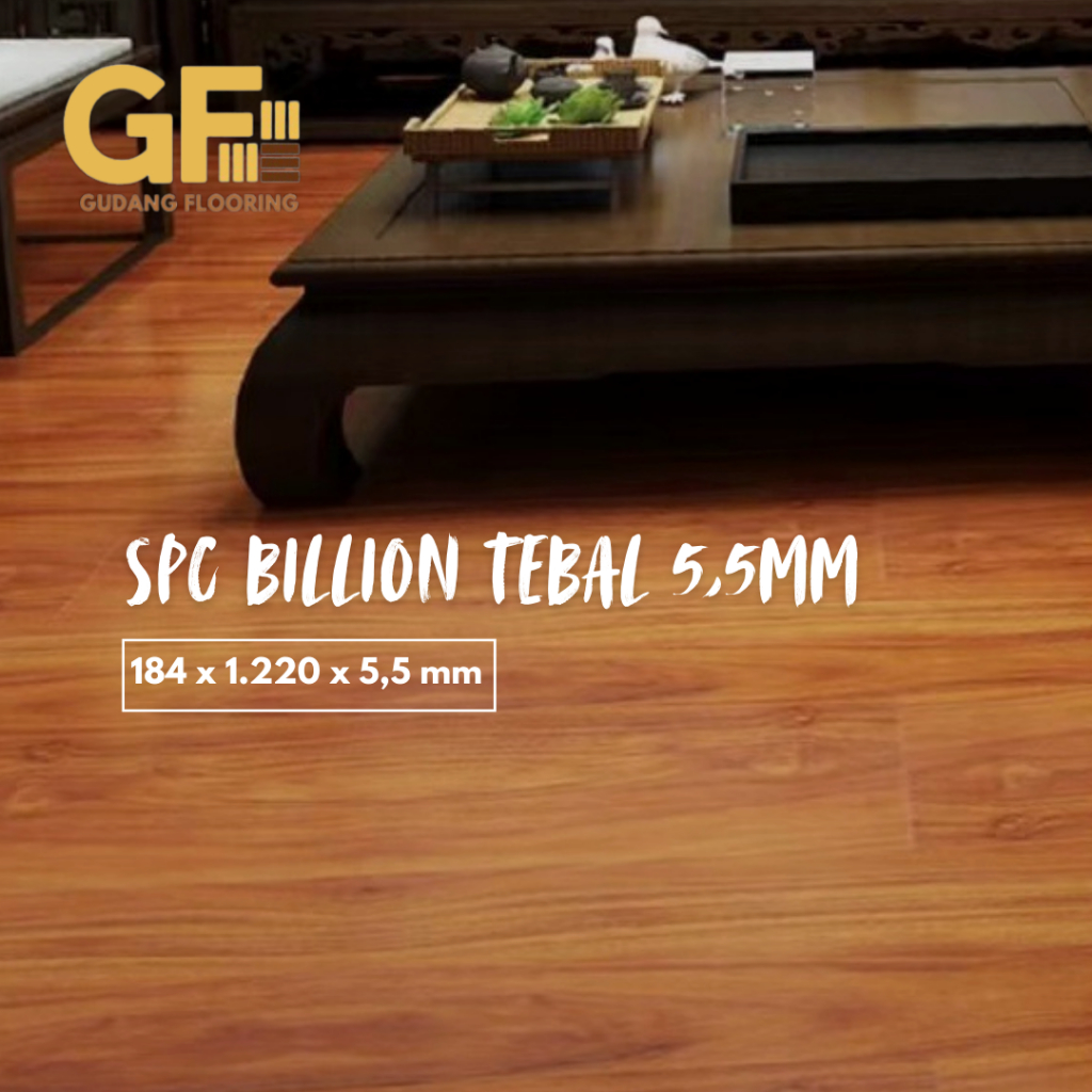 Jual SPC BILLION | Lantai Vinyl SPC 5,5mm | Vinyl SPC Flooring | Shopee Indonesia