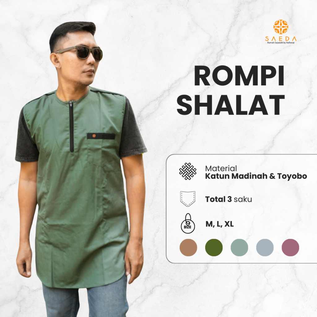 Jual SAEDA- Rompi Sholat Rosal Basic Polos Adem Jubah Sholat Rompi ...