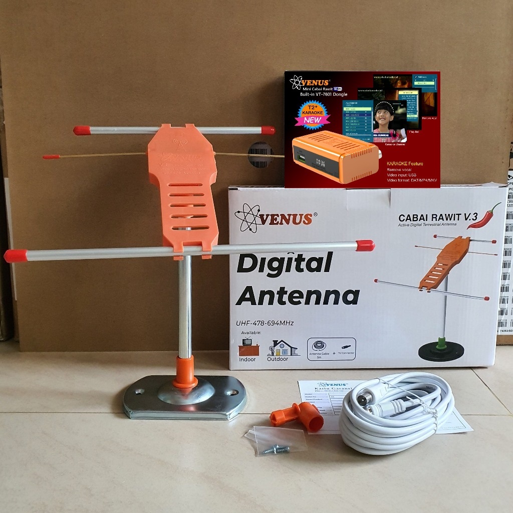 Jual Paket Antena Venus Cabai Rawit V3 + STB DVBT2 Venus Mini Wifi/ Mini Brio Wifi | Shopee ...