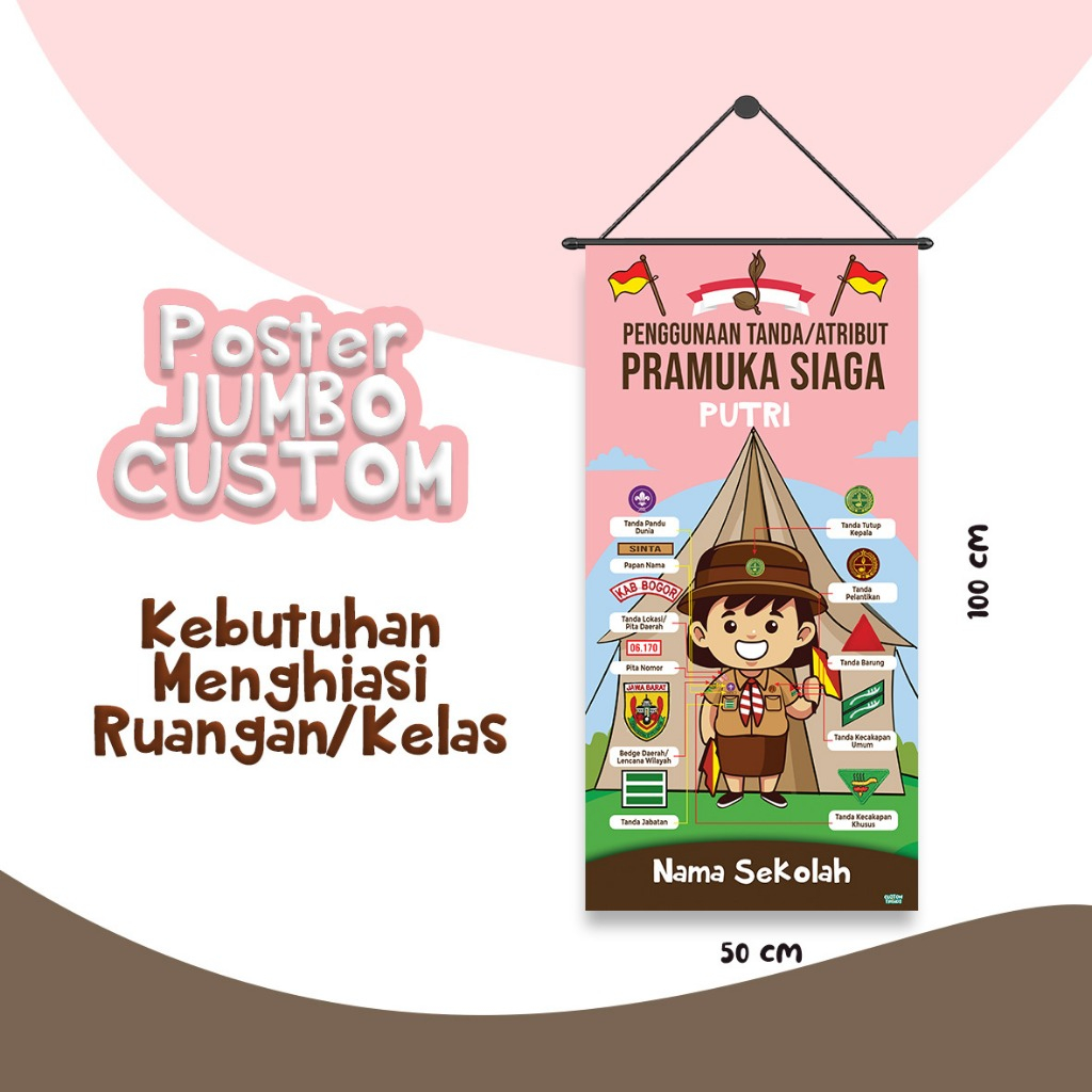 Jual Poster Edukasi Jumbo Penggunaan Tanda/Atribut Pramuka Siaga Putri ...