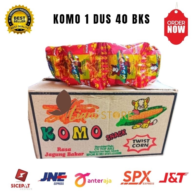 Jual Snack Jagung Chiki Jadul Komo 1Dus isi 40 bungkus | Shopee Indonesia