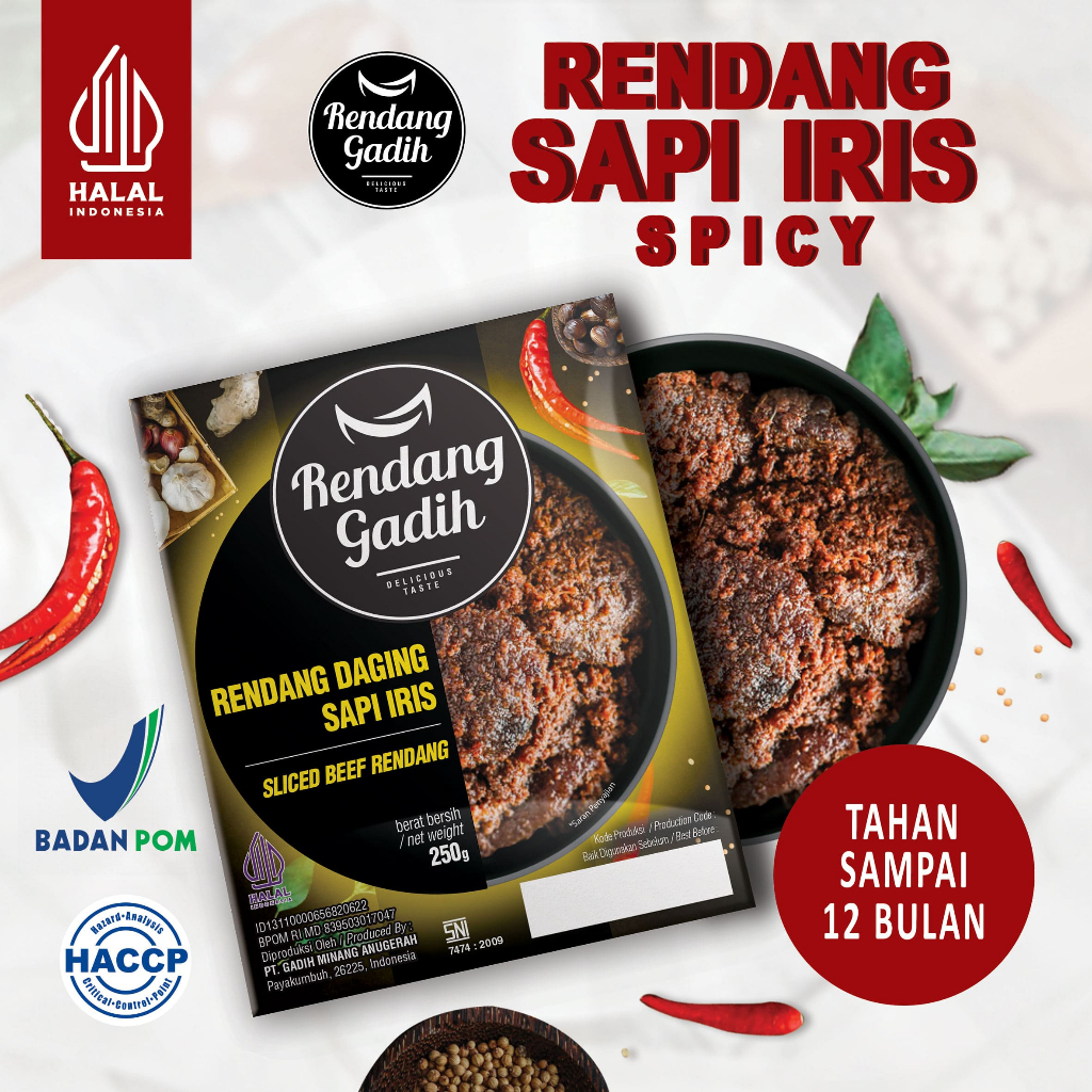 Jual Rendang Gadih Pyk - Rendang Daging Sapi Iris 250 g | Shopee Indonesia