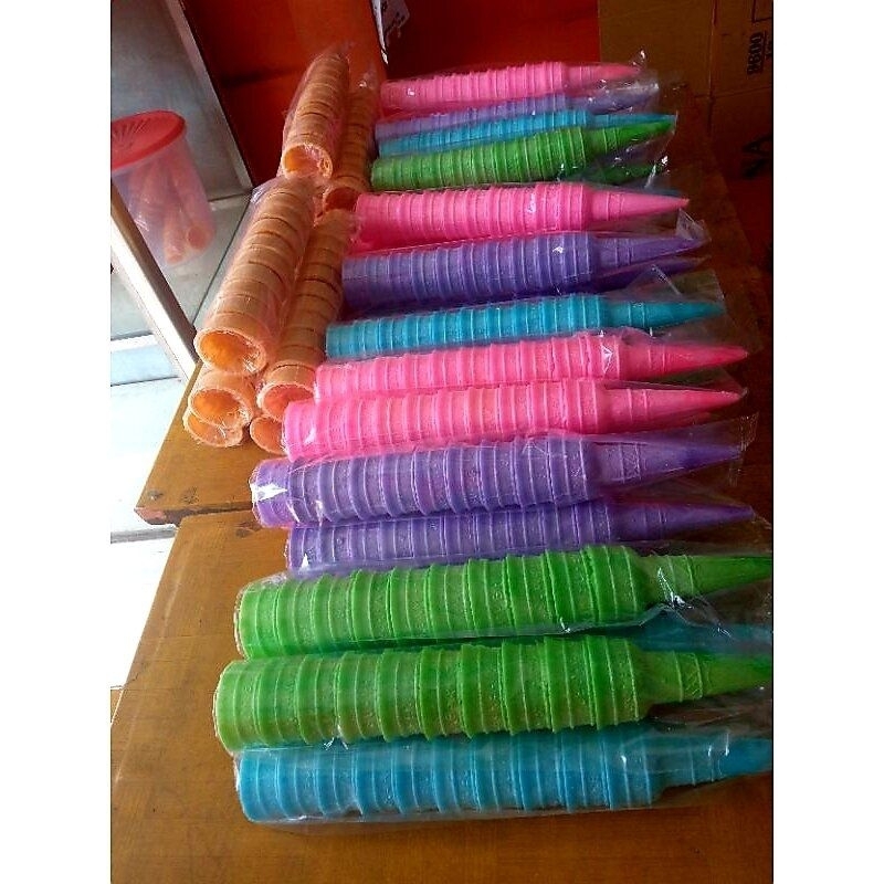 Jual cone ice cream kerucut besar dan kecil, diameter besar 5cm kecil 3 ...