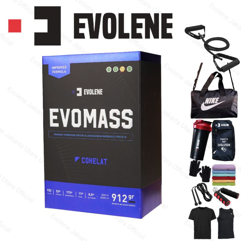 Jual EVOLENE Evomass Gainer 912 gram 2lbs | Evo Mass BPOM HALAL MUI evomas PREVO | Shopee Indonesia