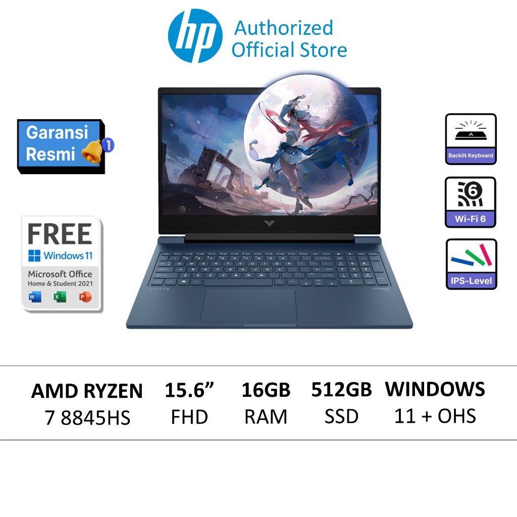 Jual HP VICTUS 15 RYZEN 7 8845HS RTX 4060 16GB 512GB SSD 15.6FHD 144HZ ...
