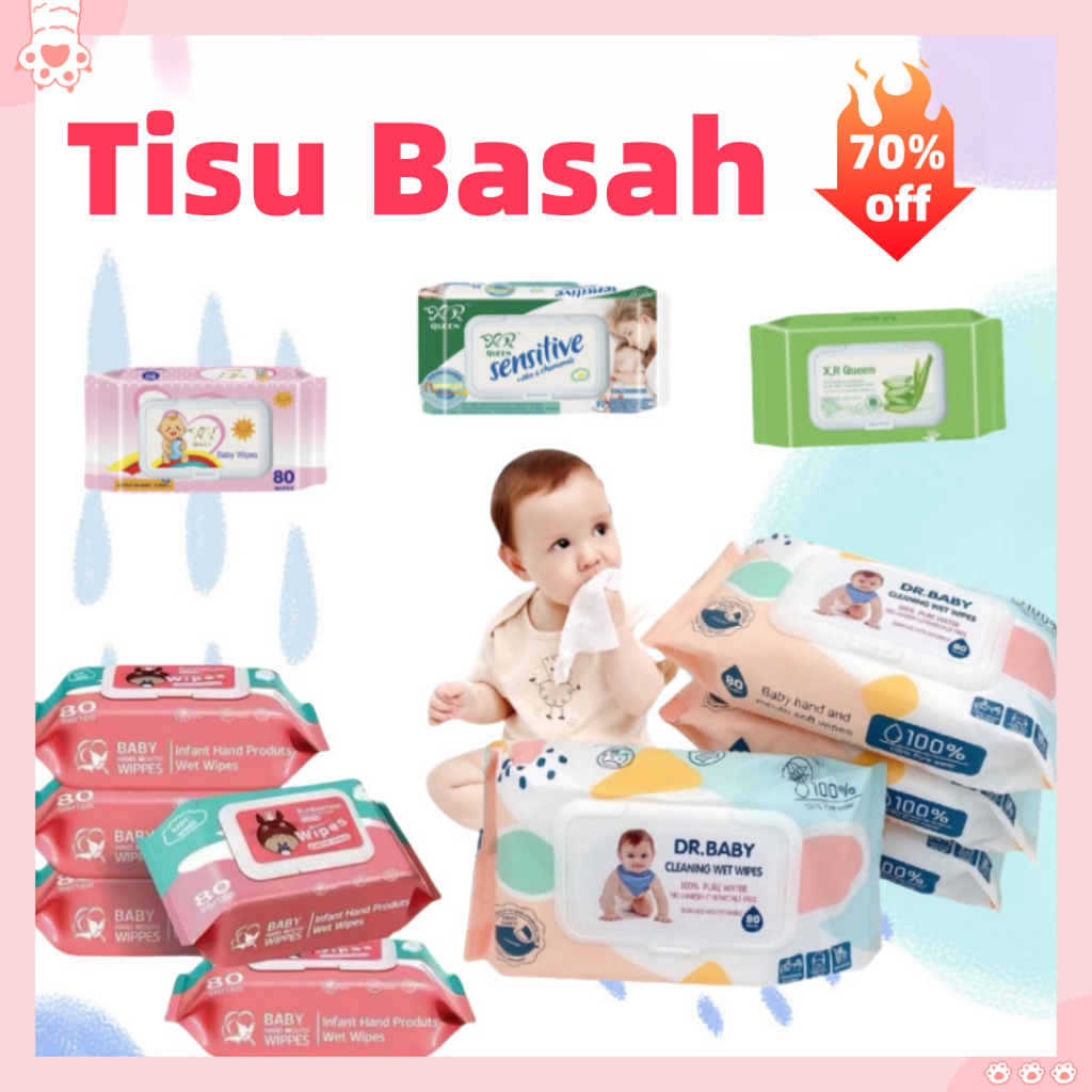 Jual TISU BASAH DR BAYI ISI 80s TISSUE BASAH BABY MURAH BABY WIPES WET ...