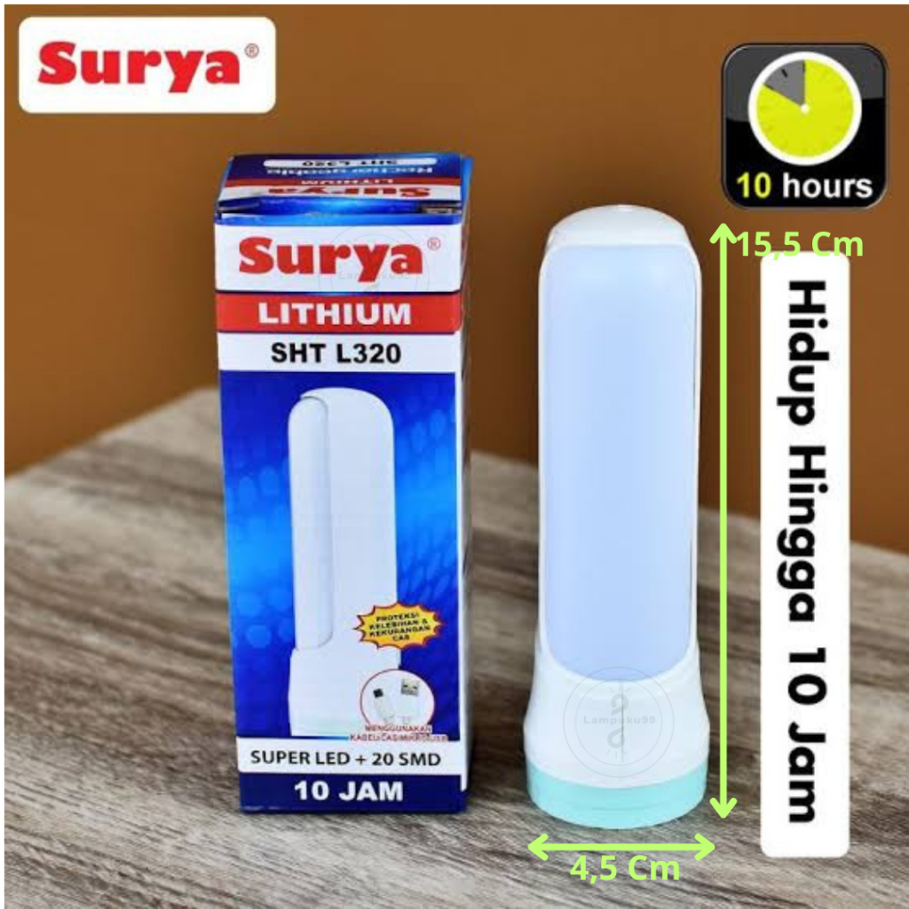 Jual Surya Lampu Senter Led Sht L320 Emergency Rechargeable Super Terang | Shopee Indonesia