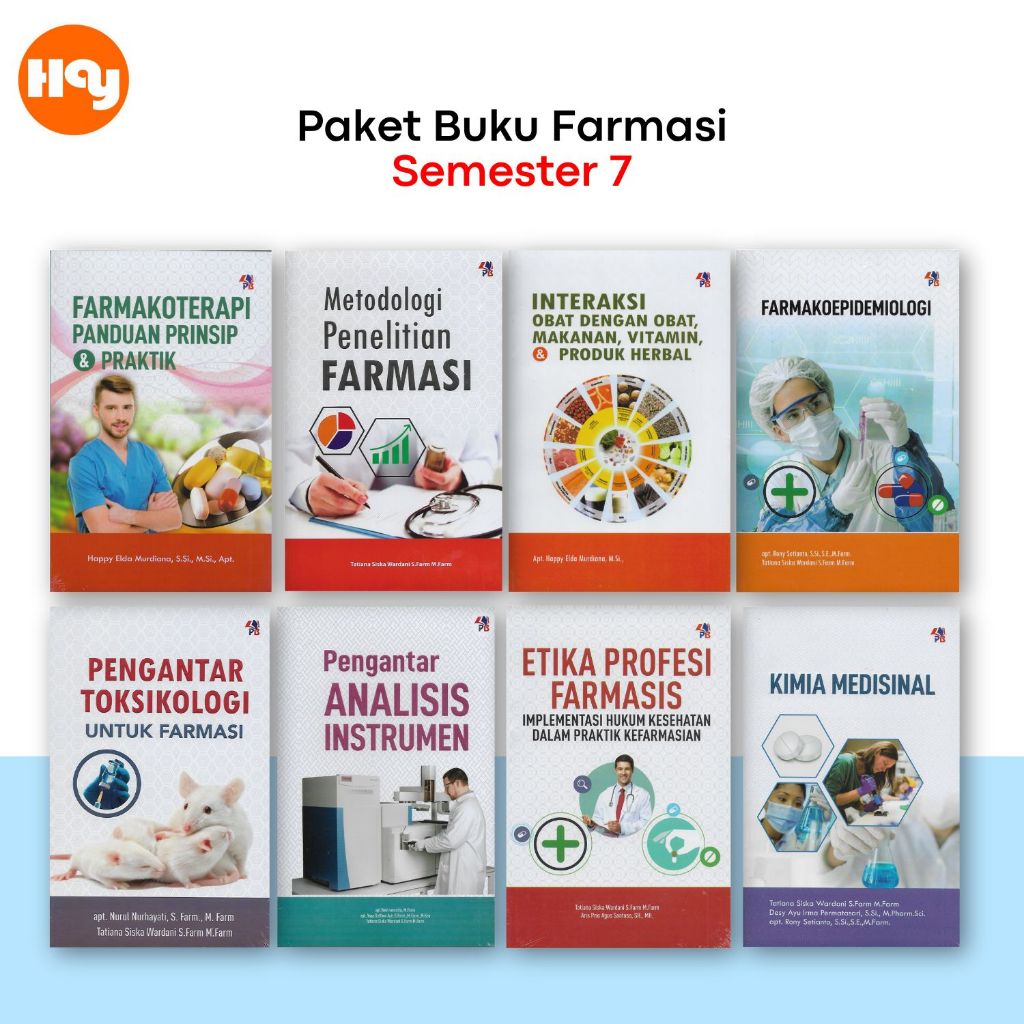 Jual Buku Paket Farmasi Semester 7 | Farmakoepidemiologi, Kimia Medisinal, Farmakoterapi Panduan ...