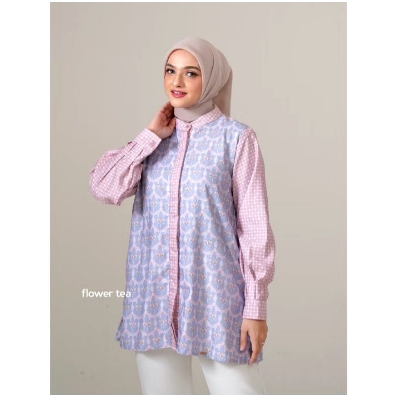 Jual Pulchra gallery Luella blouse flower tea s | Shopee Indonesia