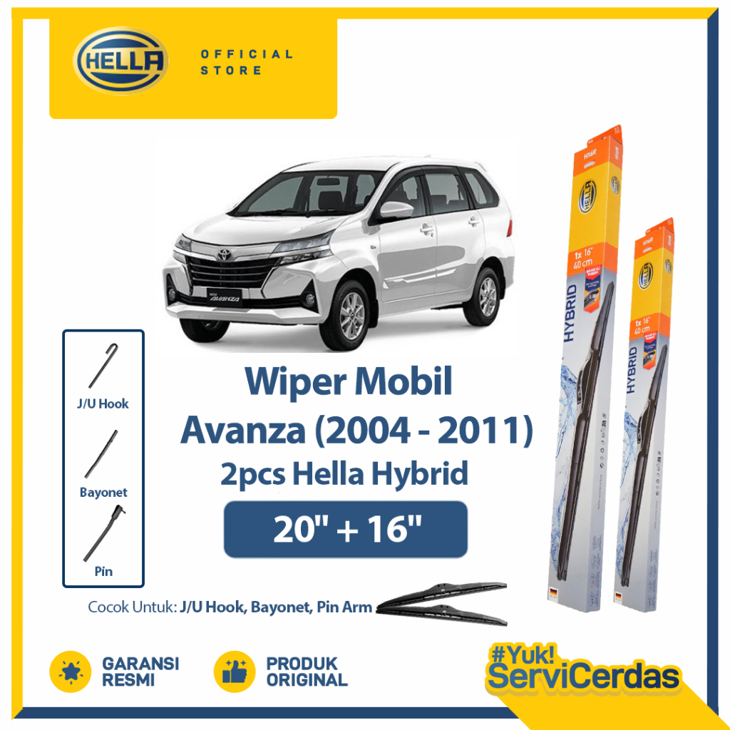 Jual Wiper Mobil TOYOTA Avanza(2004-2011) 20”+16”(2pcs) - HELLA Hybrid | Shopee Indonesia