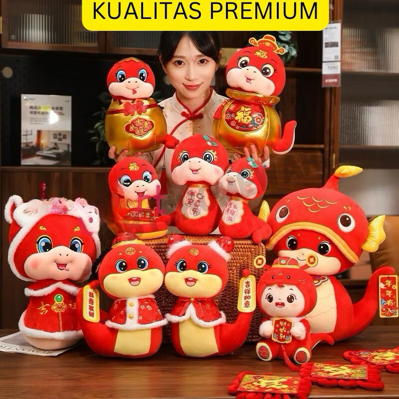 Jual Hiasan Imlek 2025/ Boneka Ular Boneka Imlek Shio Ular Dragon Plush ...