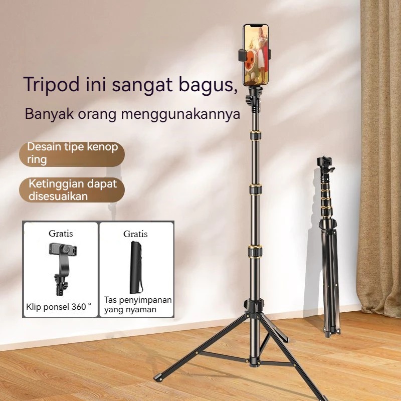 Jual Tripod Handphone 2,1 Meter Besi Gratis Tas dan Holder HP | Shopee ...