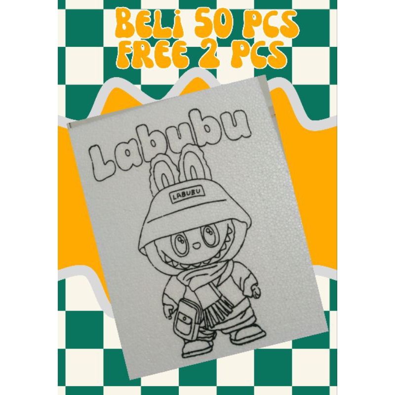 Jual stayrofom mewarnai gambar labubu polos 30x40 cm | Shopee Indonesia