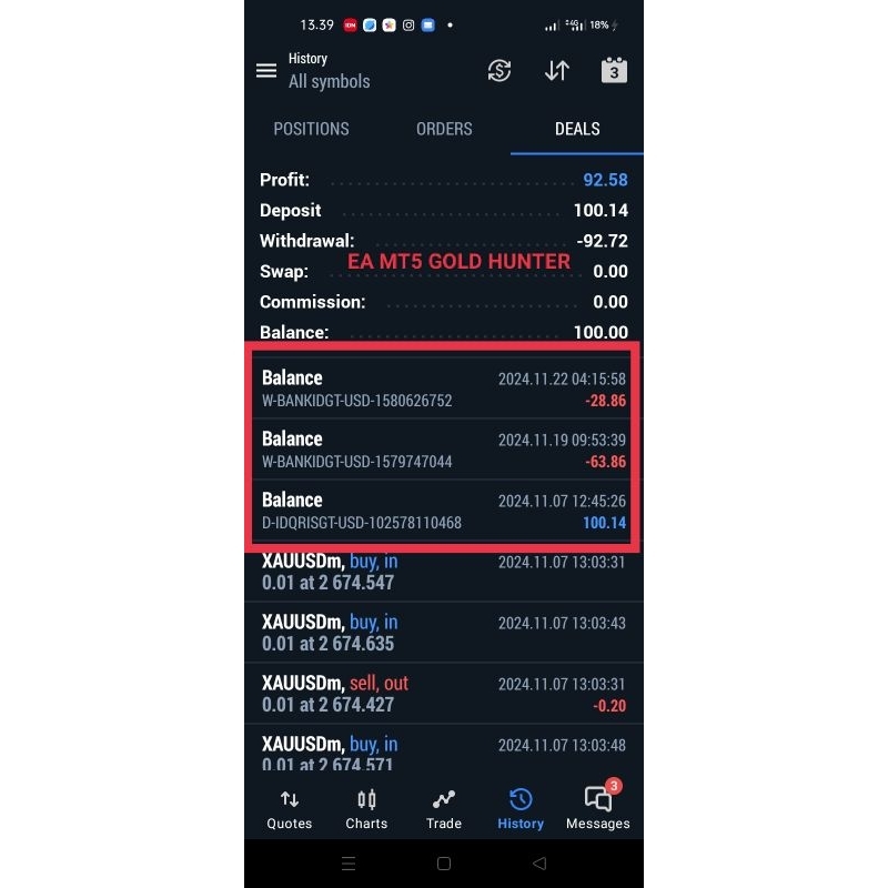 Jual ROBOT TRADING PREMIUM EA MT5 GOLD HUNTER SHARING PROFIT | Shopee ...