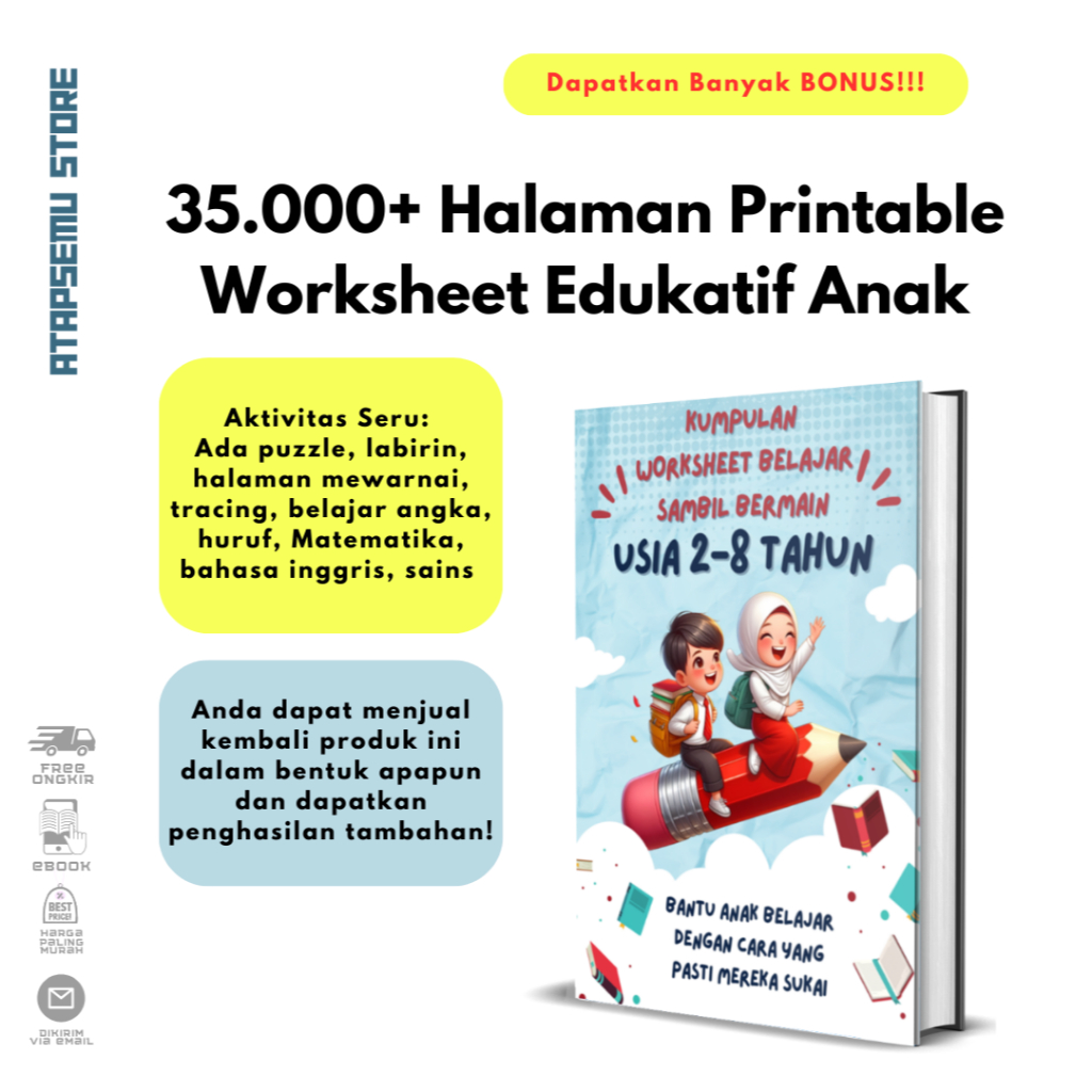 Jual 35000+ Halaman Edukasi Anak Worksheet Siap Cetak | Shopee Indonesia