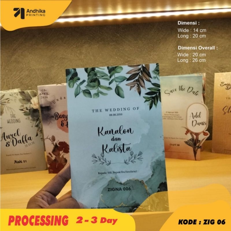 Jual Cetak Undangan Zig 06 Pernikahan Undangan Simple Elegan Aestrtic ...