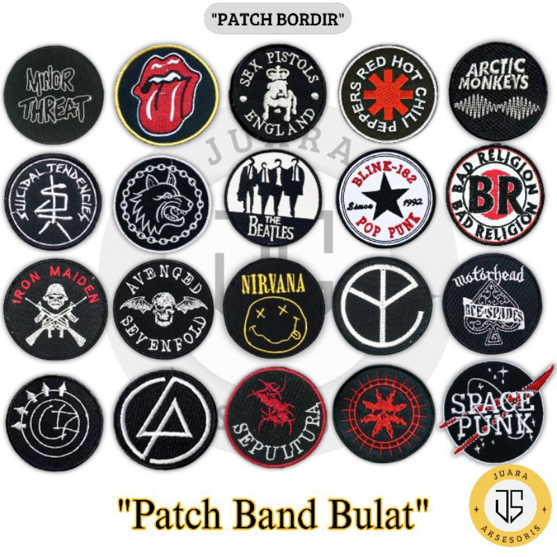 Jual Patch Bordir Emblem Bulat Logo Band Populer Iron Patch Bordir Logo Aksesoris Bordir Logo ...