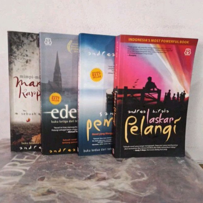 Jual Novel Original andrea hirata Paket 4 Pcs laskar pelangi, sang ... Jual Novel Original andrea hirata Paket 4 Pcs laskar pelangi, sang ...