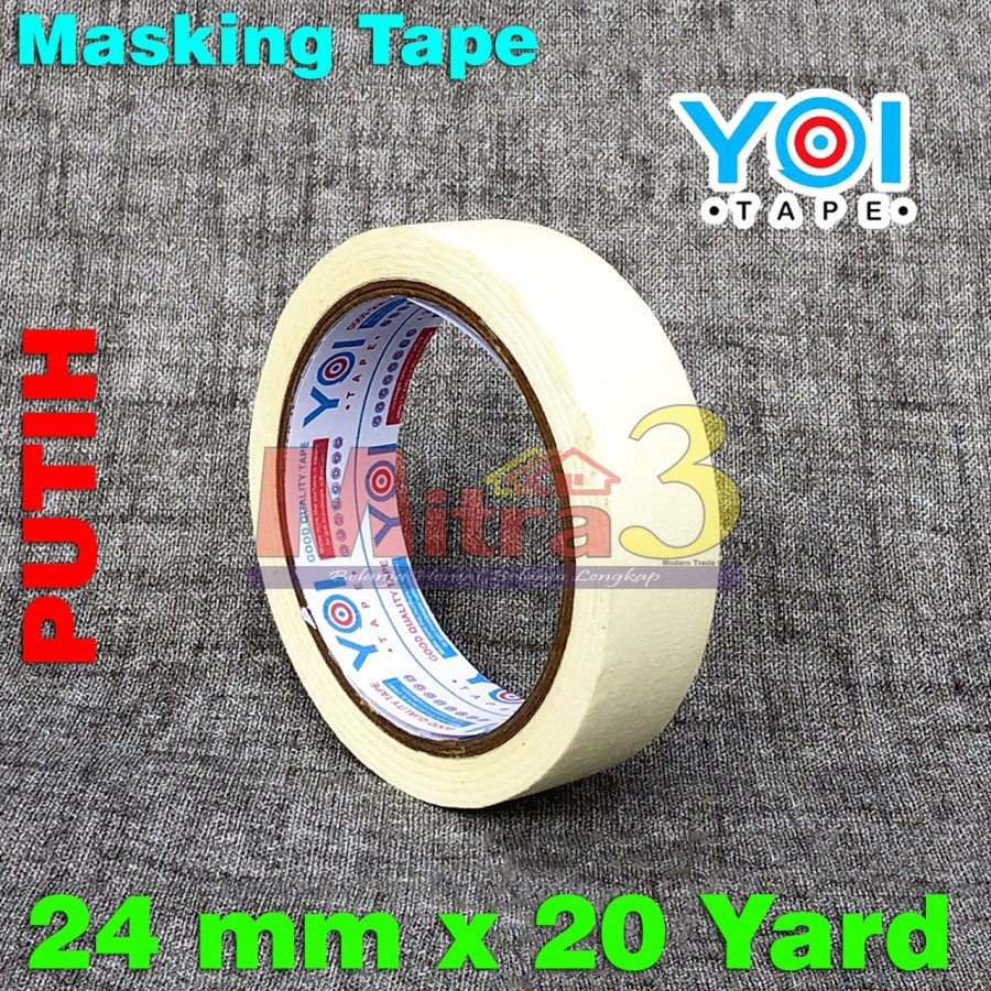 Jual Masking Tape / Lakban Isolasi Kertas Putih YOI Tape / Selotip ...