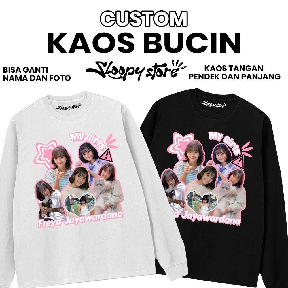 Jual SLOOPY Kaos Sablon Custom Foto Bucin SCRIBBLE Pria Wanita Baju ...