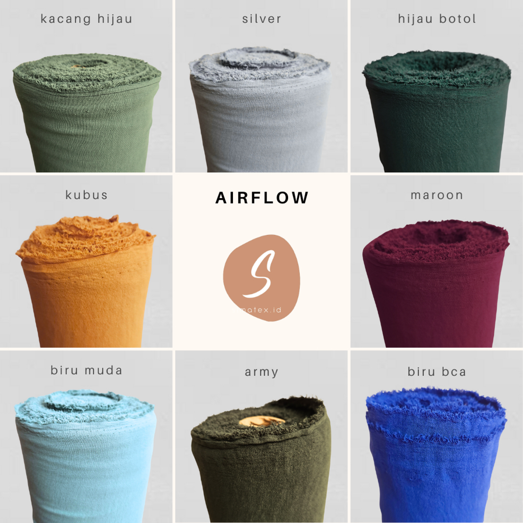 Jual (HARGA PER 0,5 METER) Kain Airflow / Kain Crinkle / Kain CEY ...