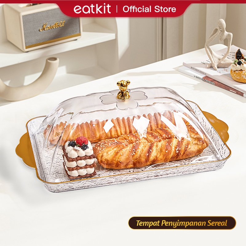 Jual Eatkit Food Tray Nampan Saji | Transparan Aesthetic Dengan Tutup ...