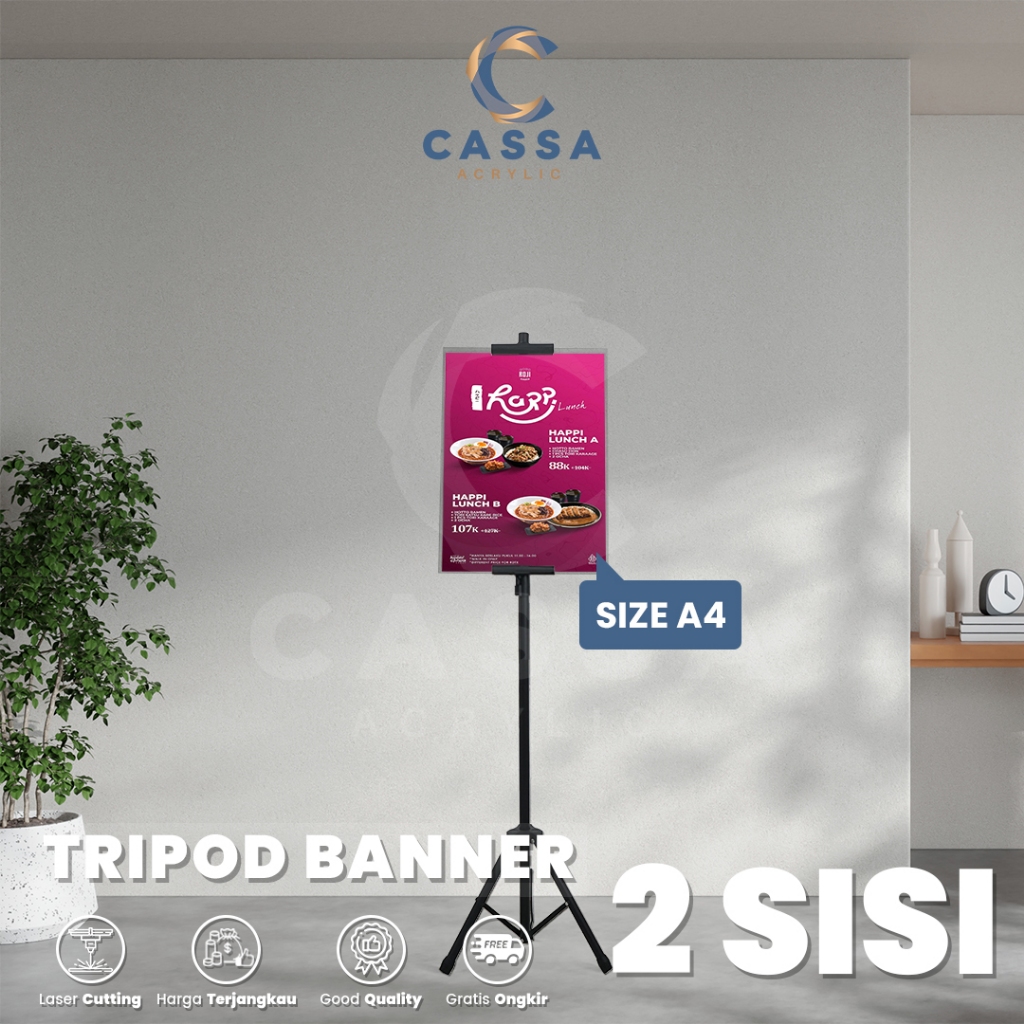Jual Tripod Banner Display 2 Sisi + Akrilik Tempel A4 | Shopee Indonesia
