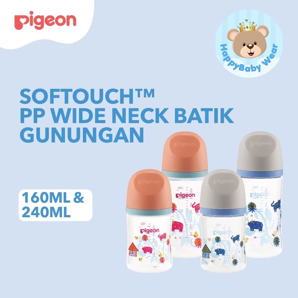 Jual Pigeon Botol BPP Wide Neck Batik Gunungan SofTouch Nipple 160ml 240ml | Shopee Indonesia